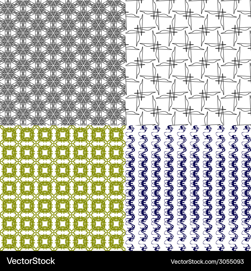 Set of geometric pattern in op art design Vector Image