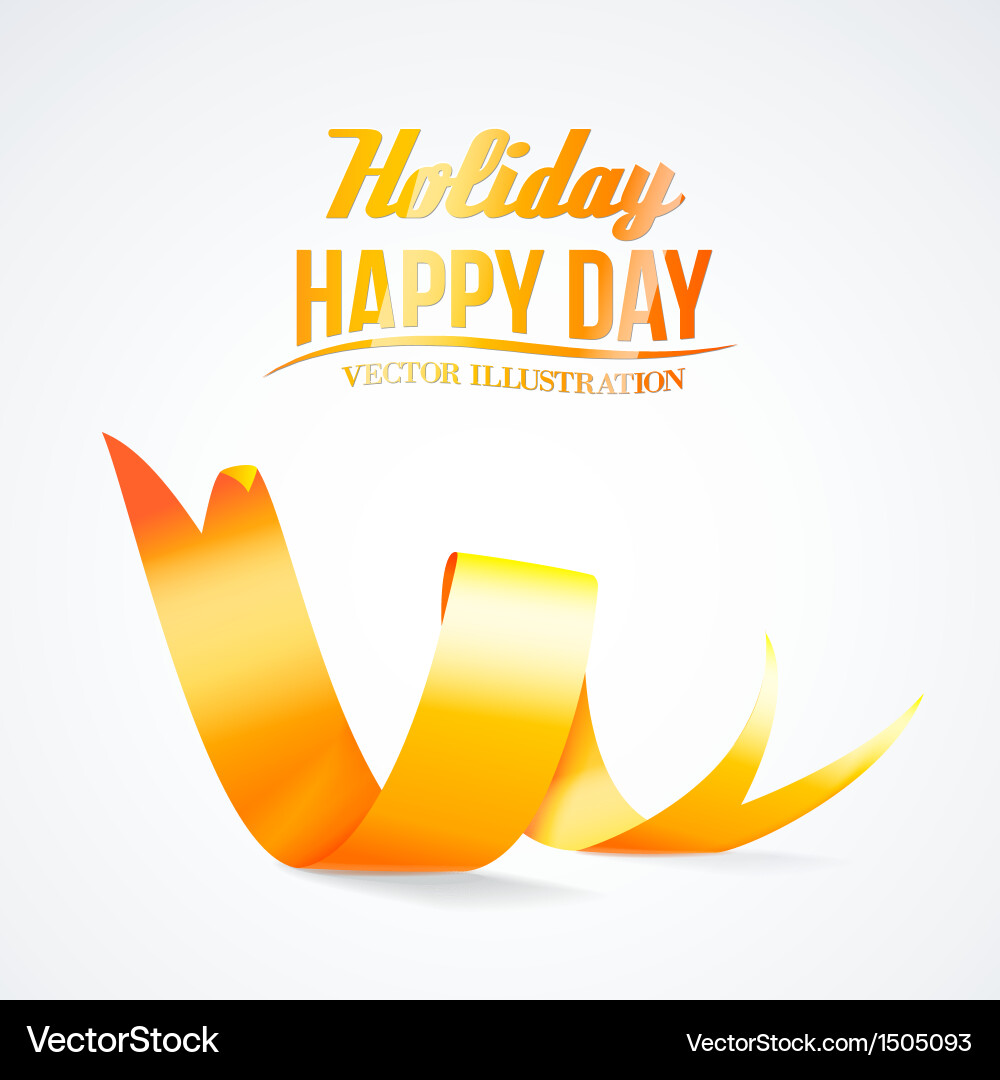 Yellow ribbon isolated in white Royalty Free Vector Image