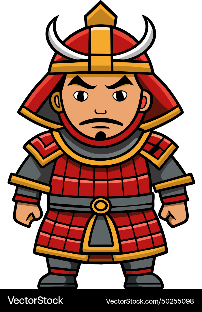 Ancient japanese samurai bodyguard in armor Vector Image