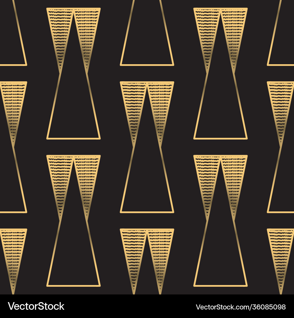 Black and gold art deco pattern with geometric Vector Image