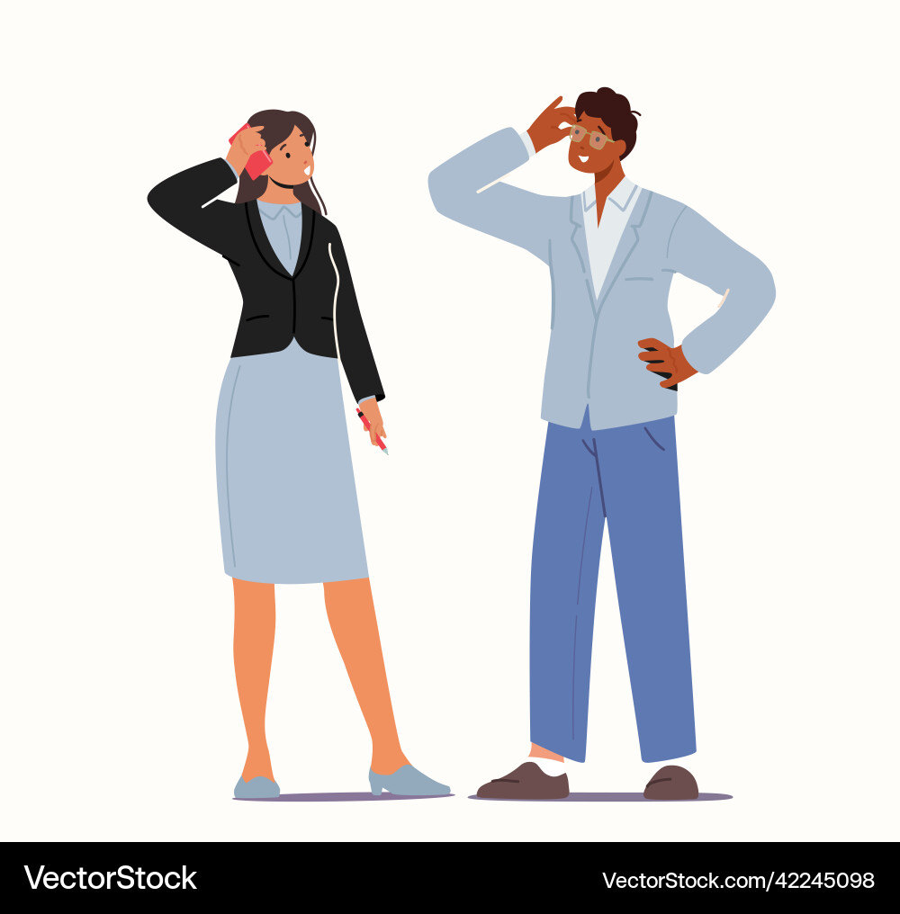 Business people communicate ask questions Vector Image