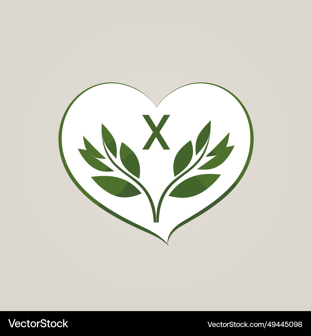 Eco-conscious wardrobe filled color initial logo Vector Image