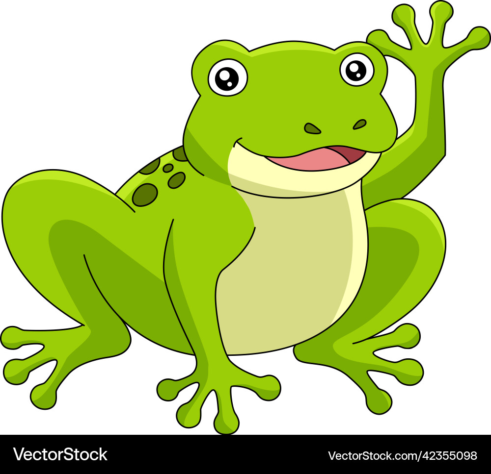 Frog cartoon colored clipart Royalty Free Vector Image