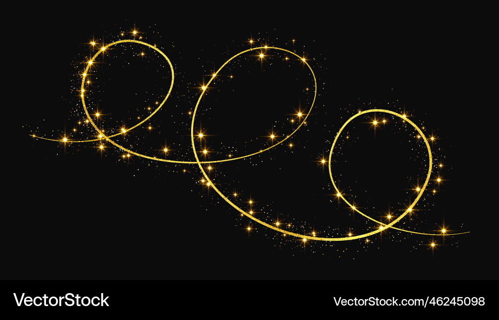 Gold glittering confetti wave and stardust Vector Image