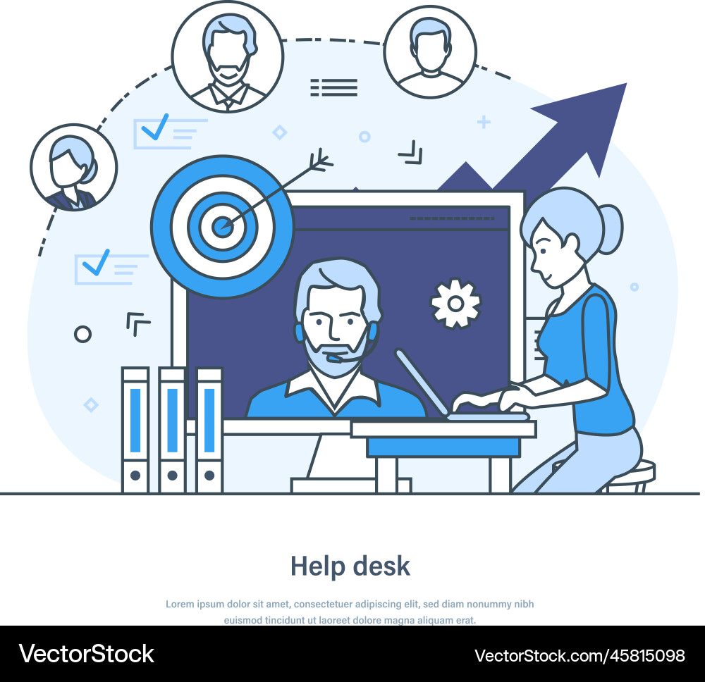 Help desk customer service global online Vector Image