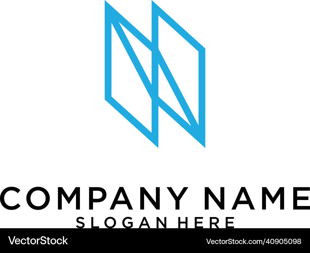 Letter n or nn monogram logo design Royalty Free Vector