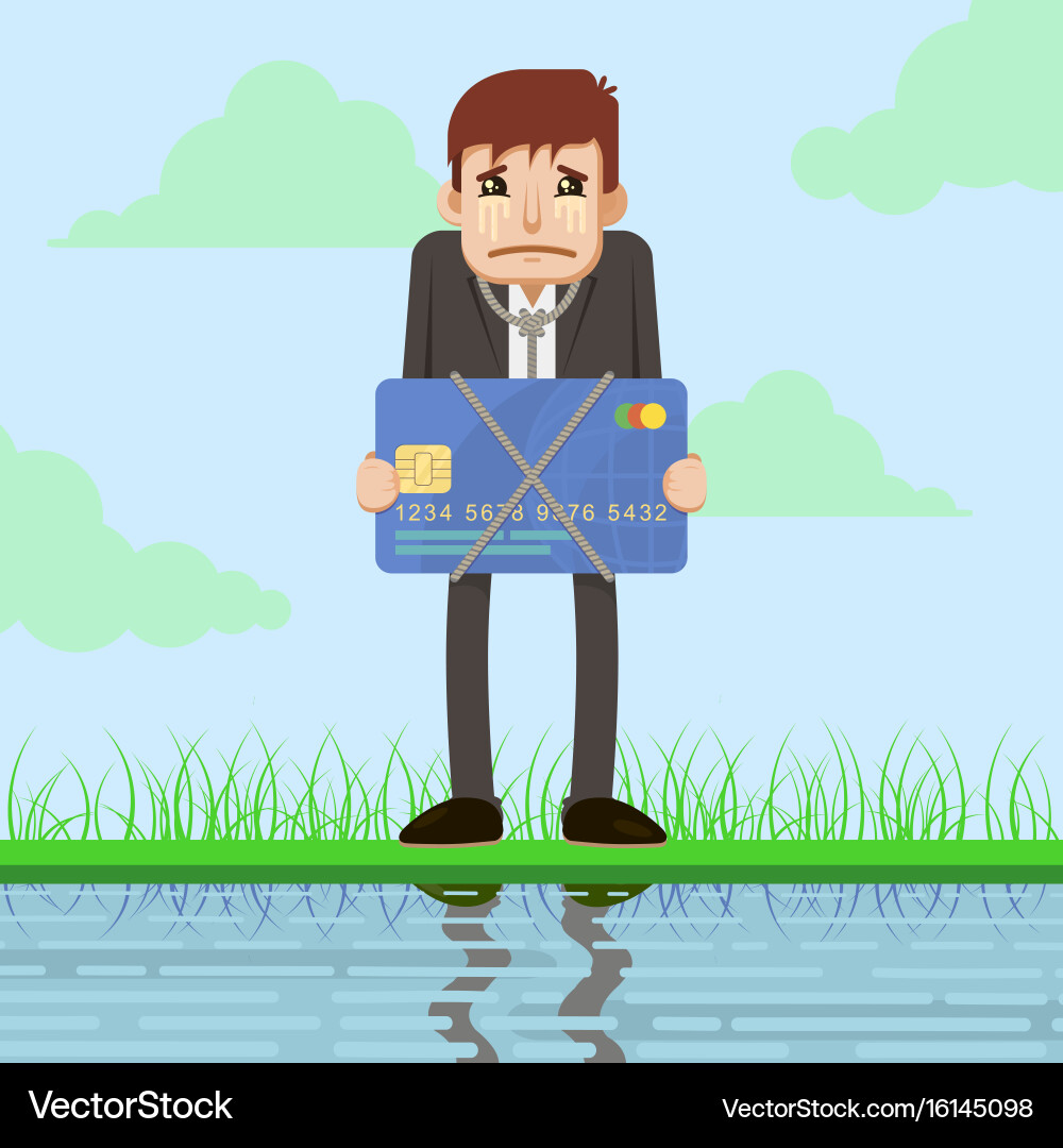 Man with credit card Royalty Free Vector Image