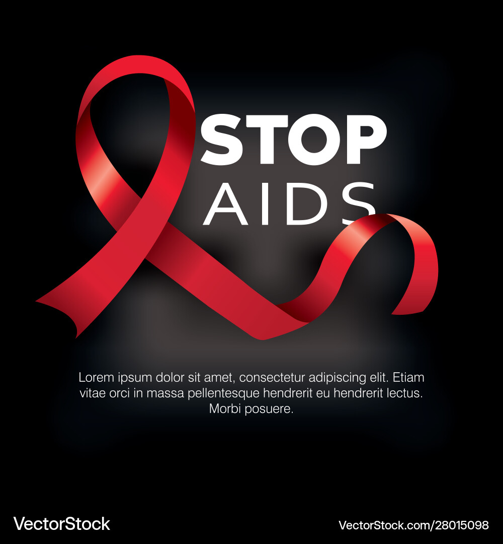 Poster stop aids with ribbon Royalty Free Vector Image