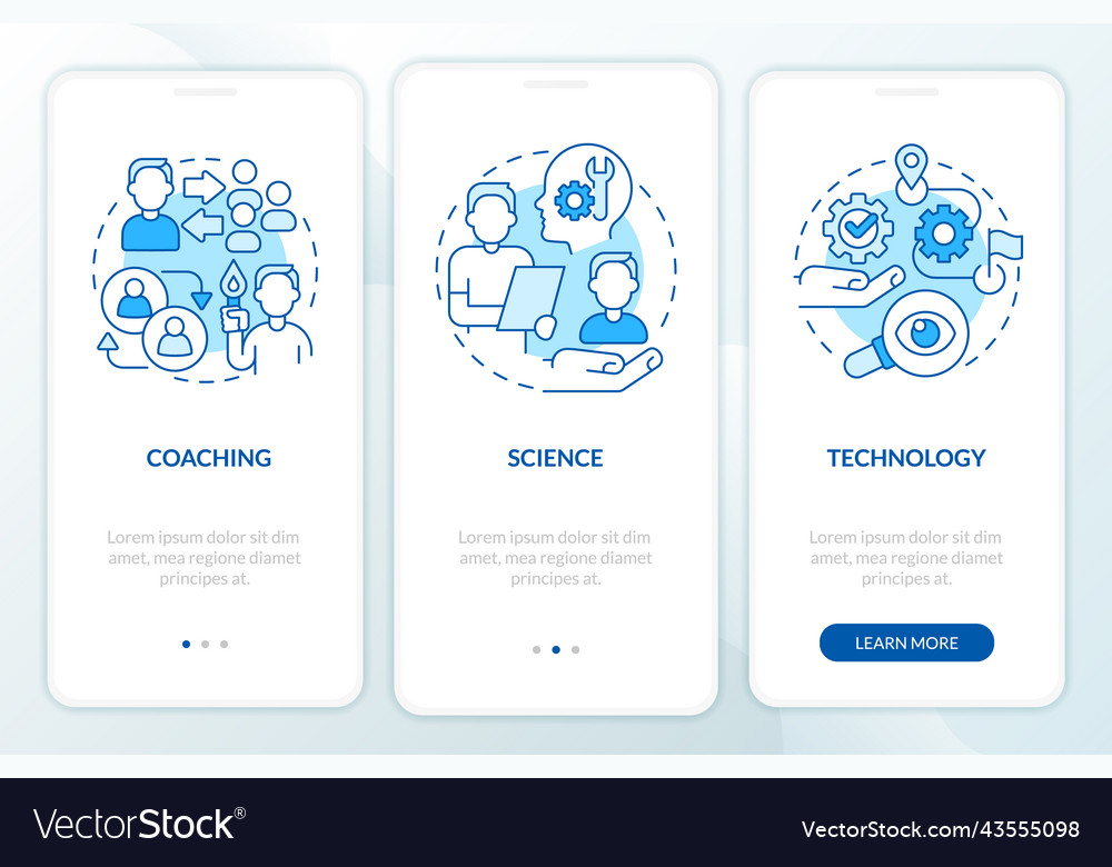 Professional coaching sessions blue onboarding Vector Image