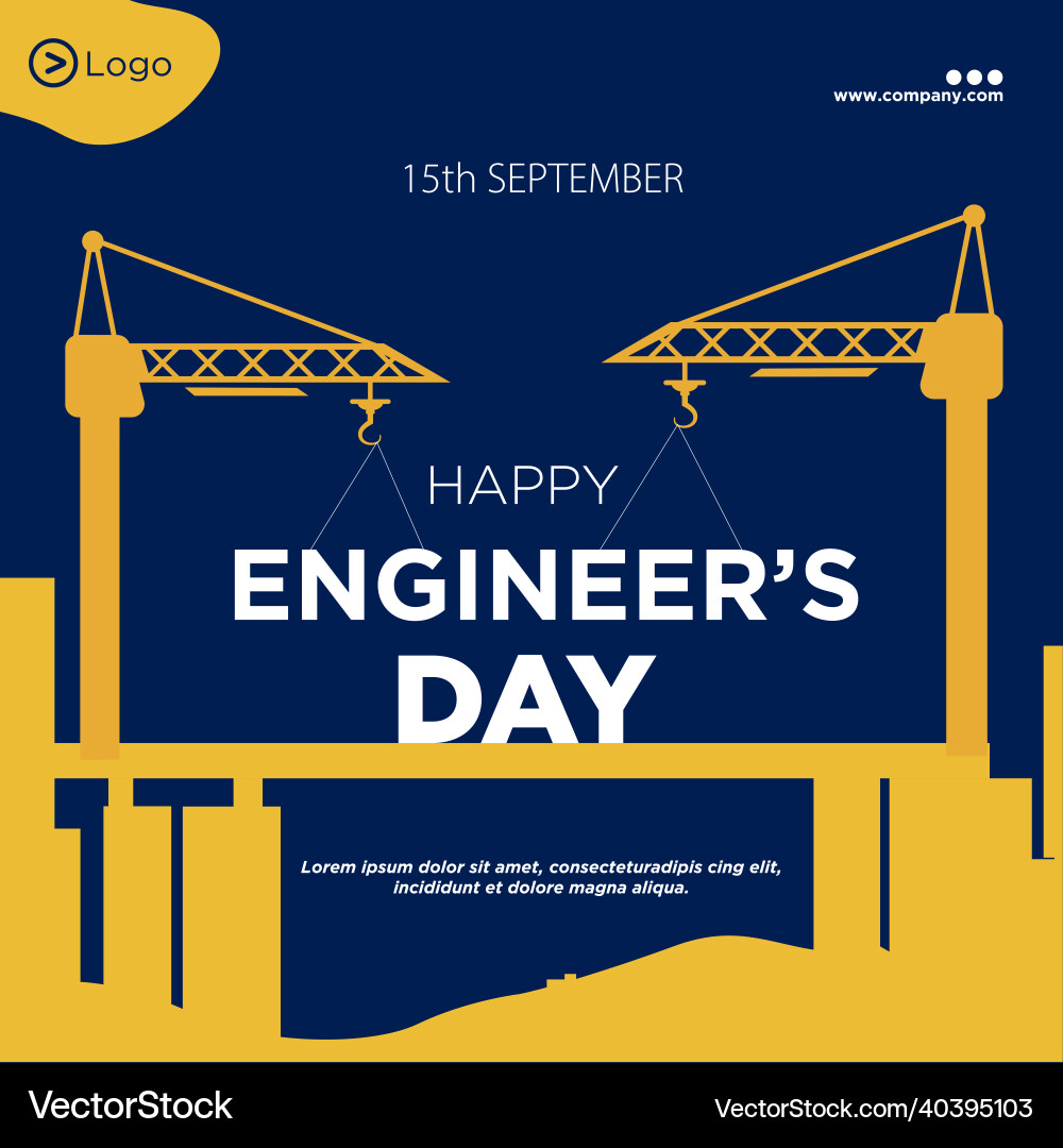 Banner design of happy engineers day Royalty Free Vector