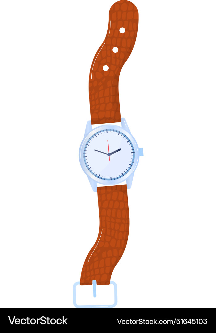 Bent wristwatch design exaggerated twist Vector Image