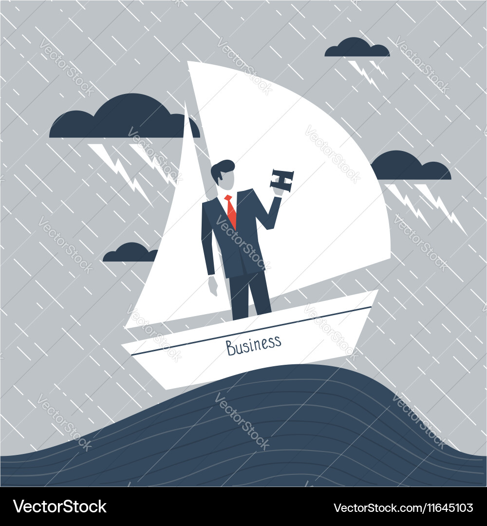Business man having hard times Royalty Free Vector Image
