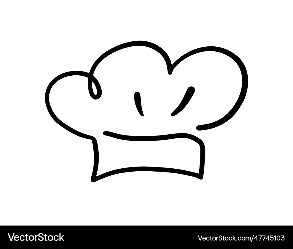 Chef hat line art drawing icon cooking logo design
