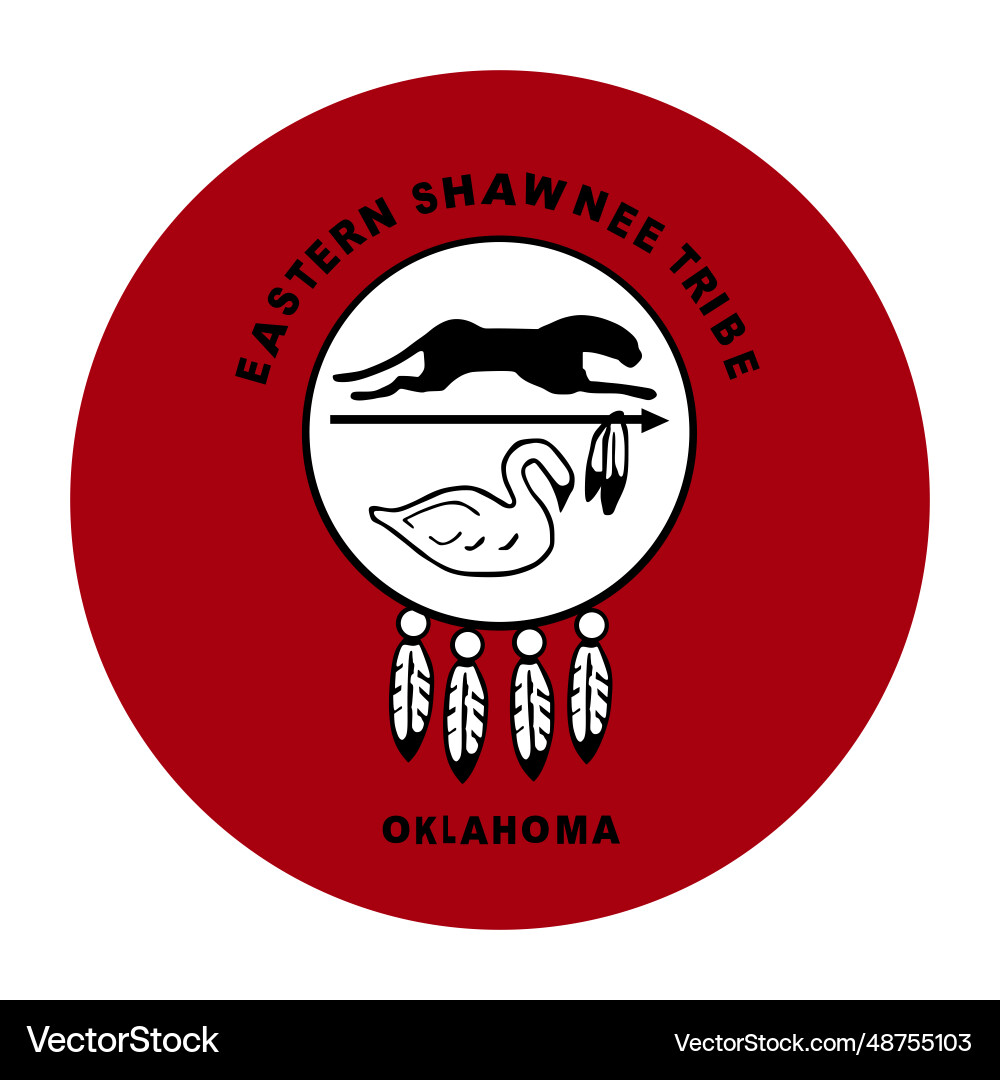 Circle badge indian flag eastern shawnee tribe Vector Image