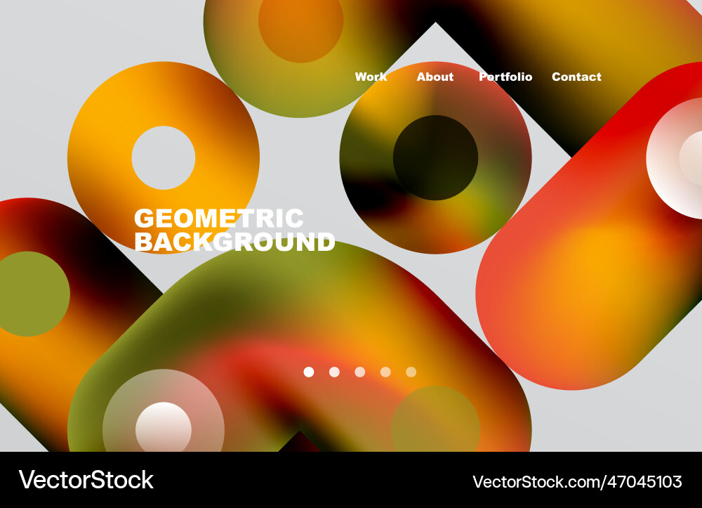 Circles and round shapes landing page abstract Vector Image