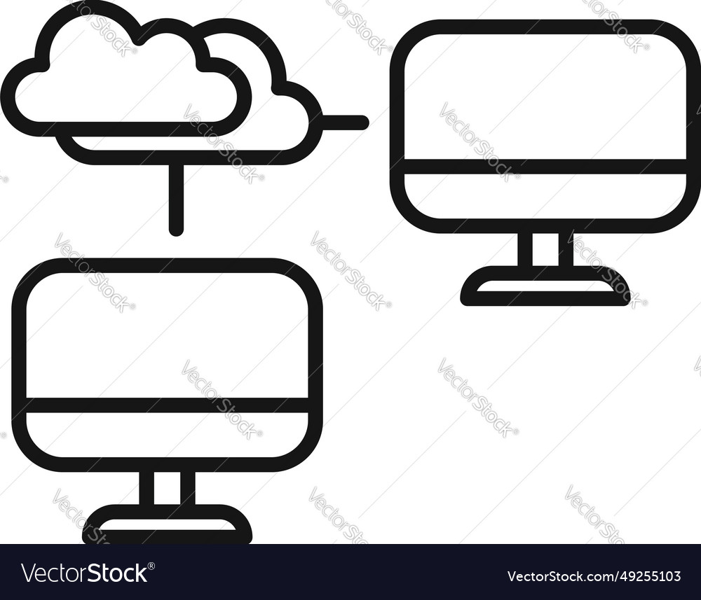 Computer data transfer icon outline Royalty Free Vector