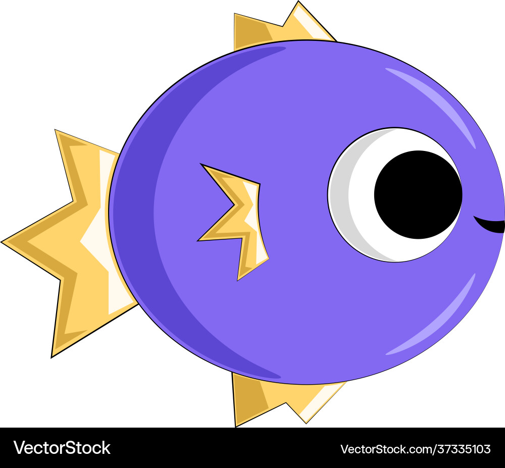 Cute cartoon little fish draw Royalty Free Vector Image