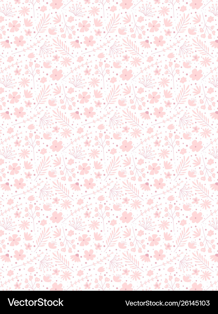 Doodle flowers pattern for fabric girlish pink Vector Image