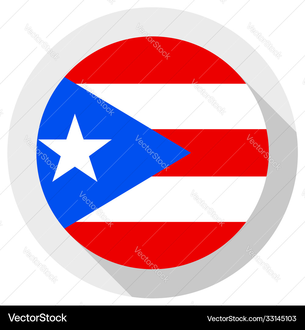 Flag puerto rico round shape icon on white Vector Image