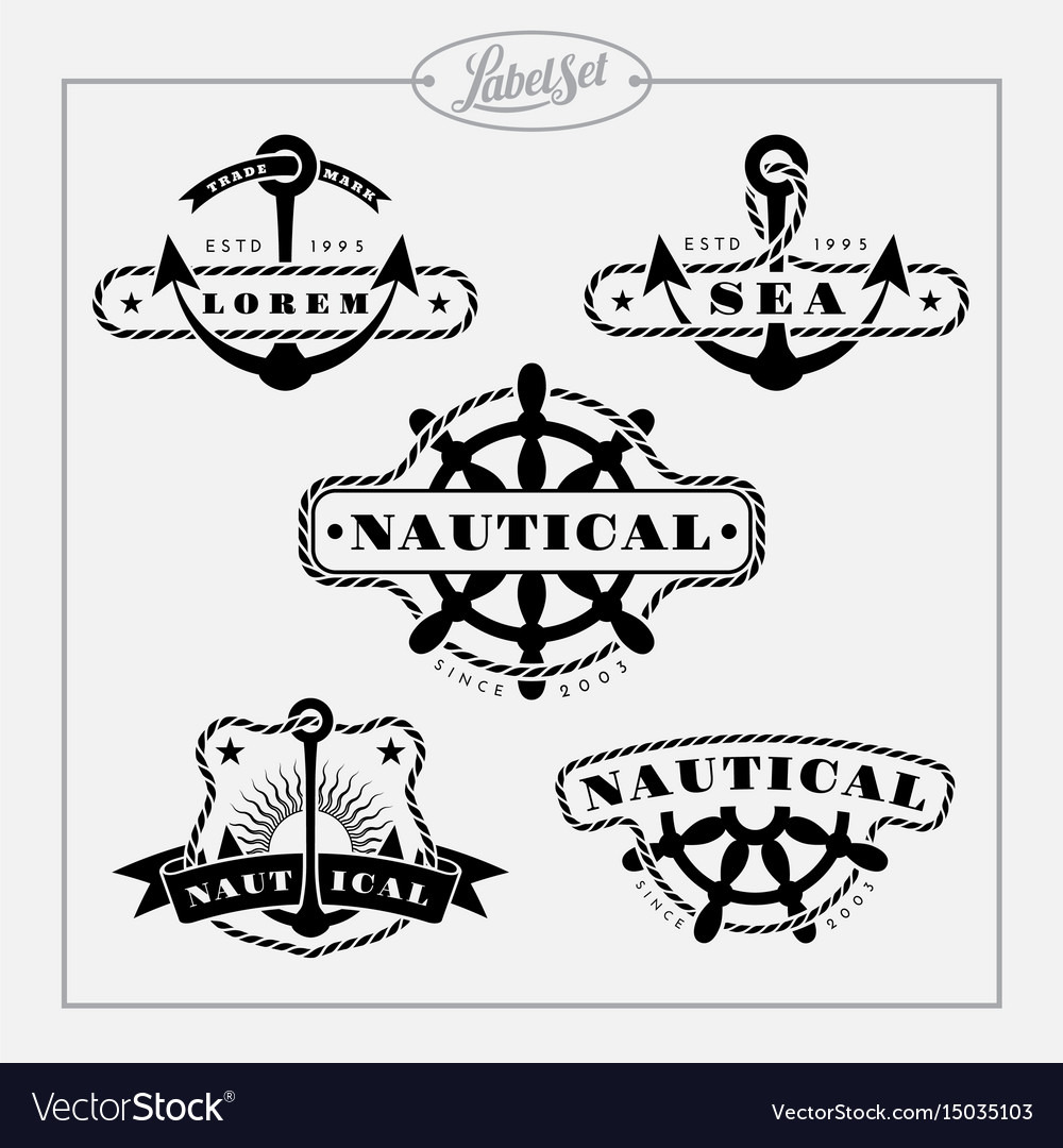 Nautical label set Royalty Free Vector Image - VectorStock