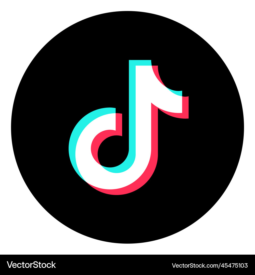 Round tiktok logo isolated on white background Vector Image