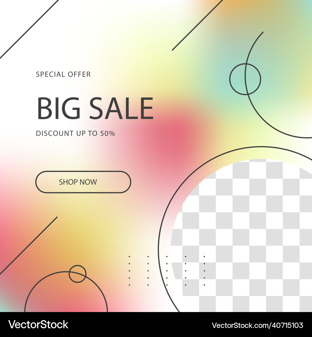 Sale discount social media post template dynamic Vector Image