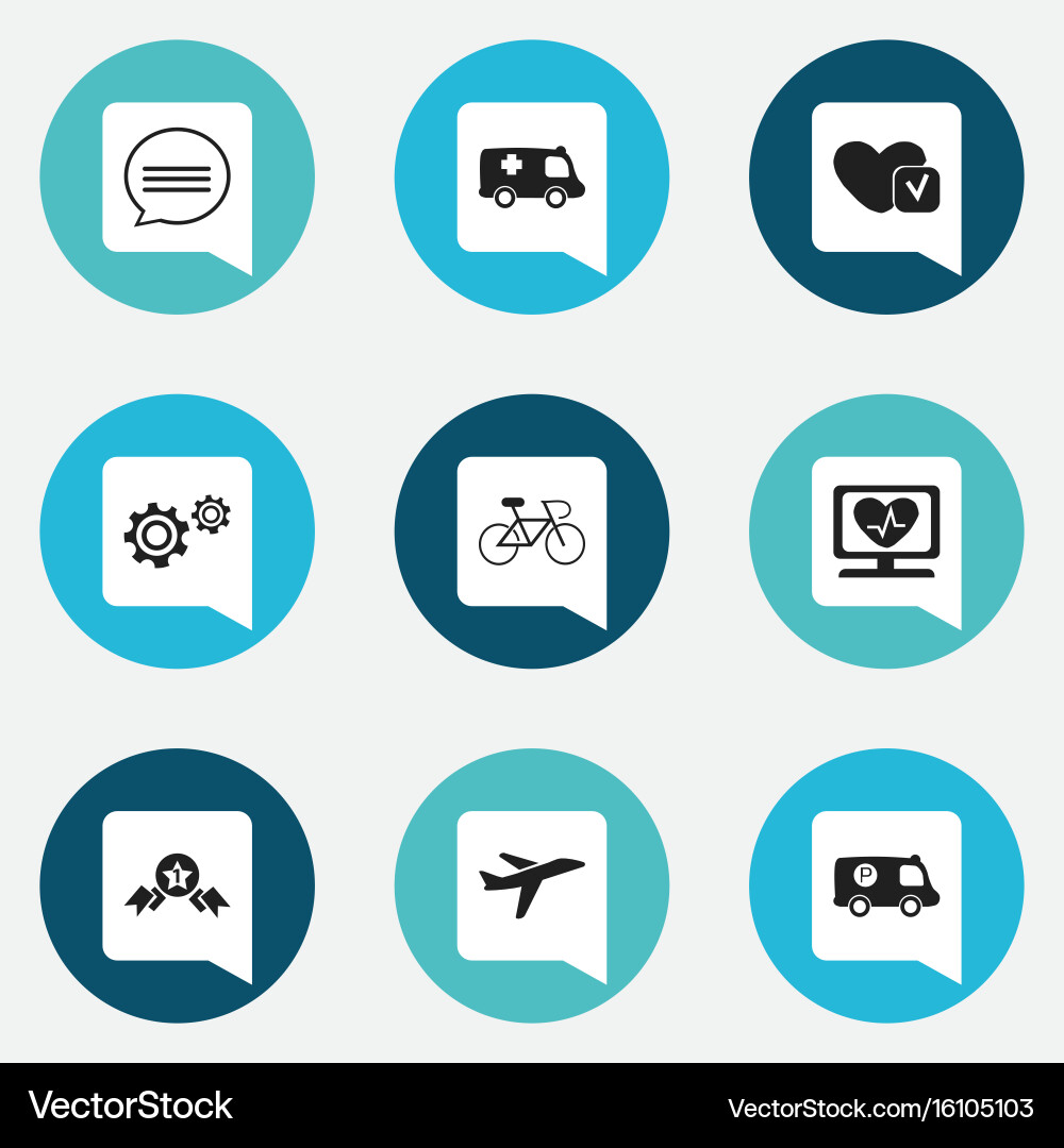 Set of 9 editable mixed icons includes symbols Vector Image