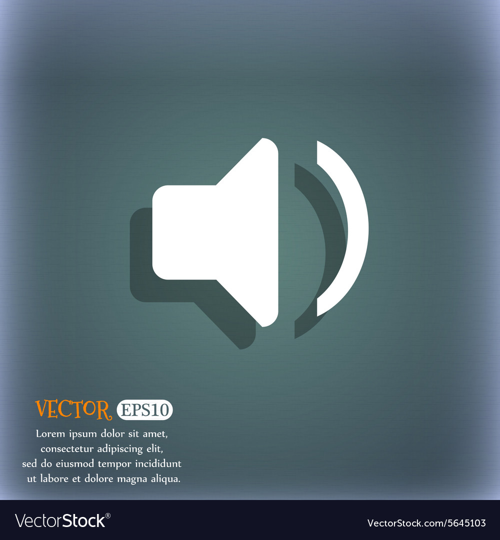 Speaker volume sound icon symbol on the blue-green