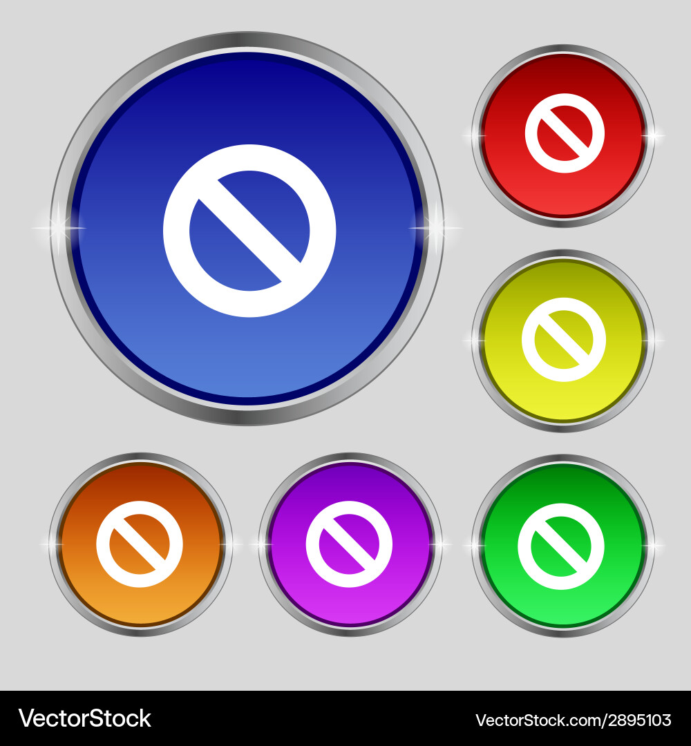 Stop sign icon prohibition symbol no set Vector Image