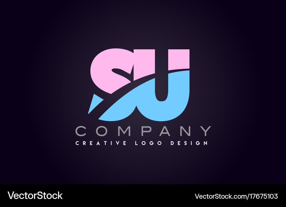 Su alphabet letter join joined letter logo design Vector Image