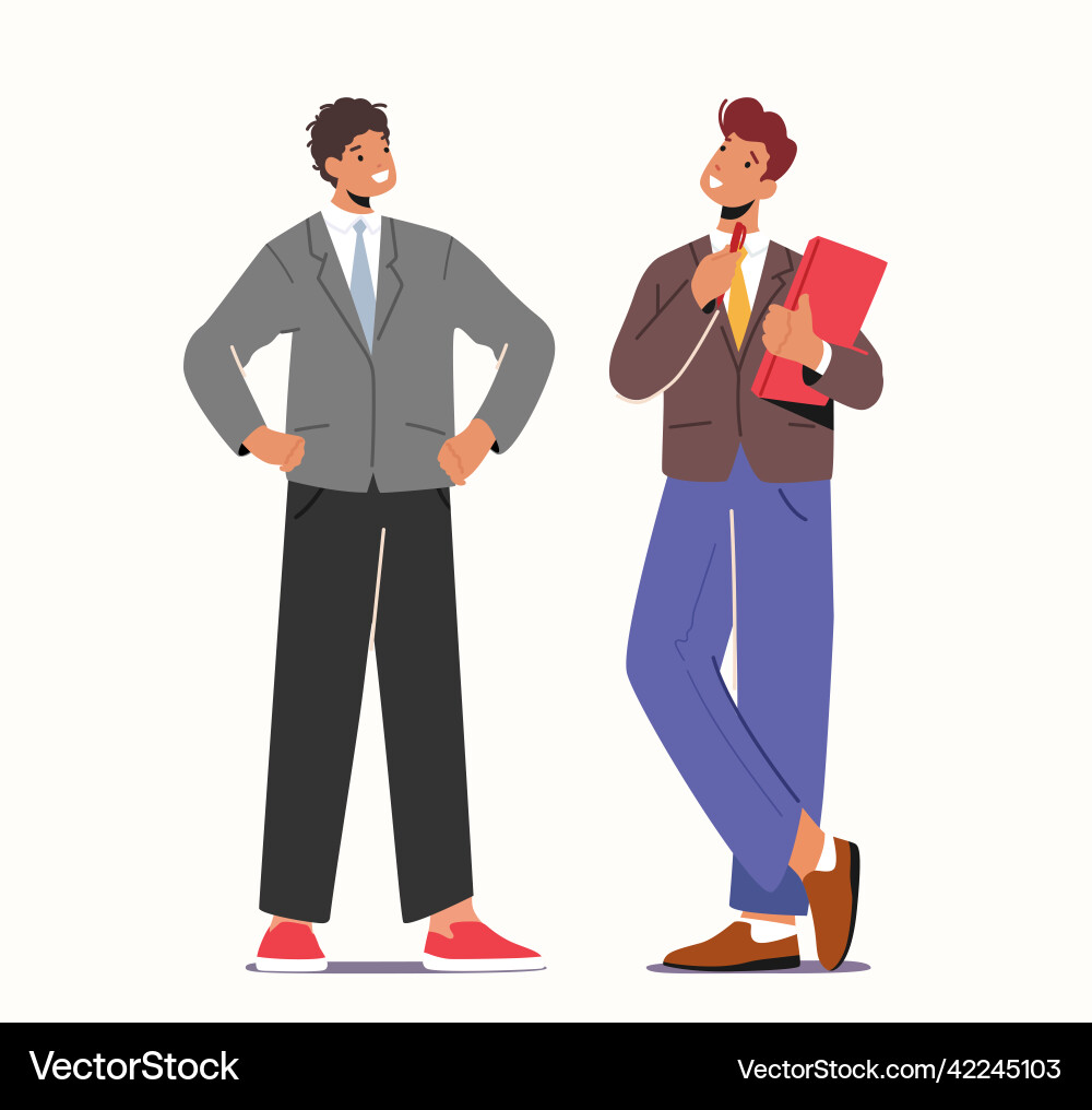 Young business men conversation meeting thinking Vector Image