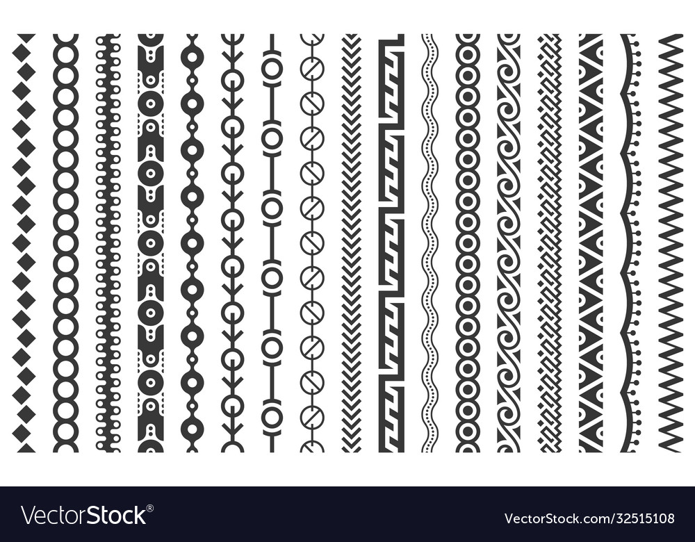 Chain pattern brushes set Royalty Free Vector Image