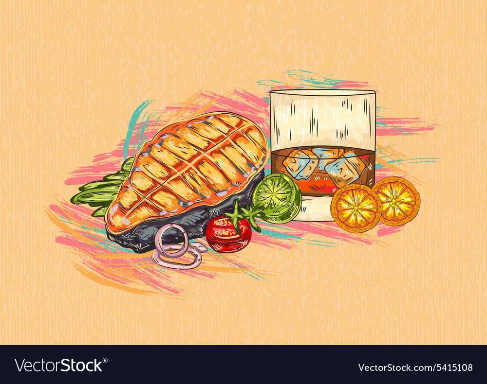 Cooked fish Royalty Free Vector Image - VectorStock