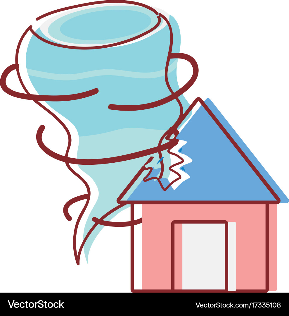 House with tornado storm disaster weather Vector Image