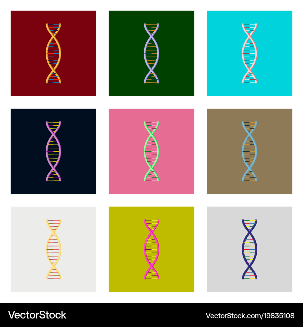 Icons set in flat style dna Royalty Free Vector Image