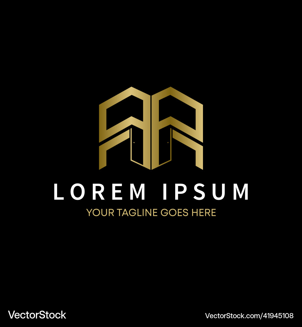 Letter rr or double r font with 2 windows Vector Image