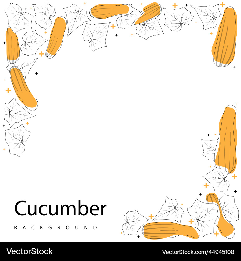 Nature background design with cucumber in line Vector Image