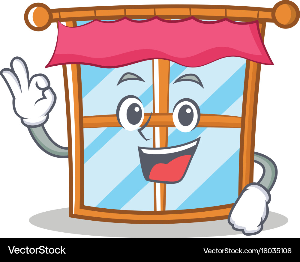 Okay windows character cartoon style Royalty Free Vector