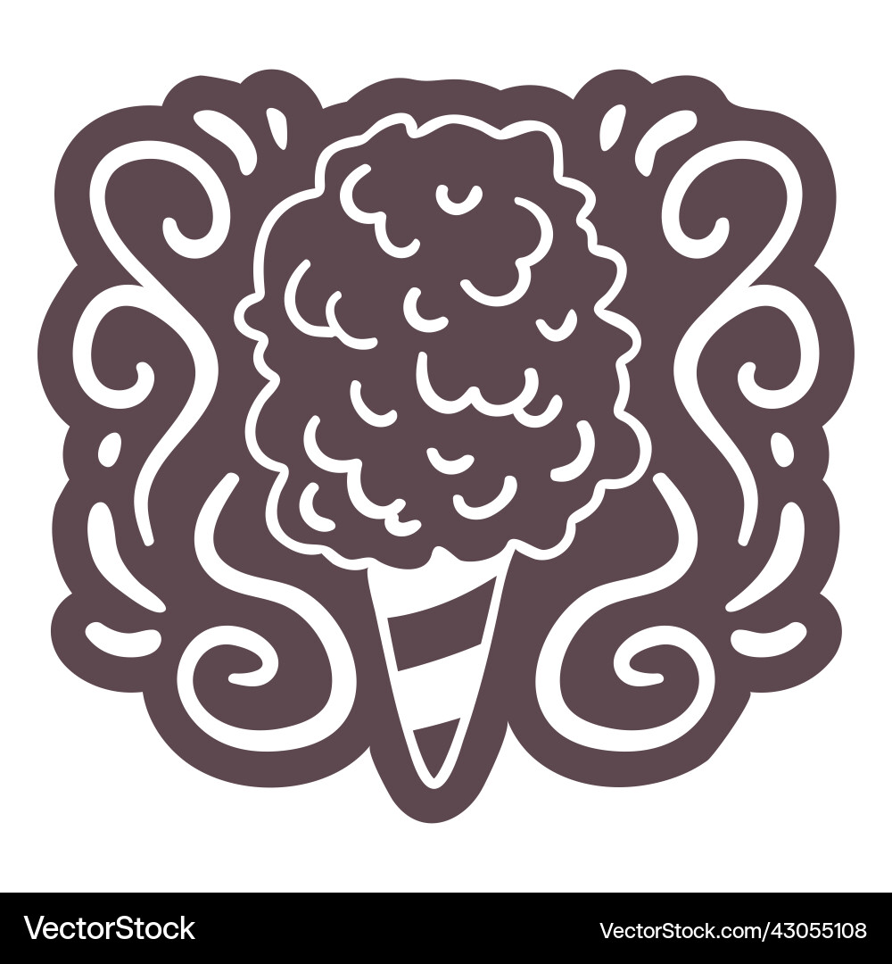 Ornamented cotton candy doodle cut out Royalty Free Vector