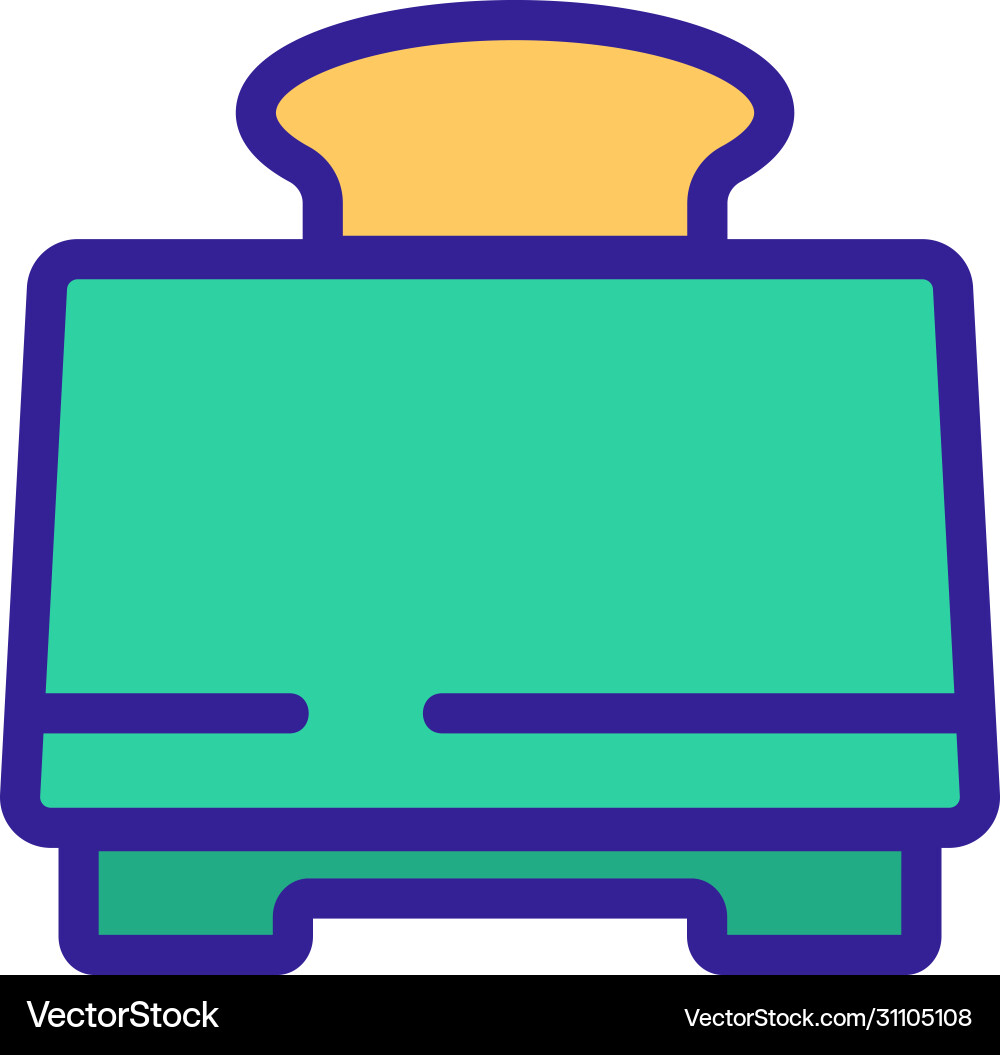Ready bread toast in toaster icon outline Vector Image