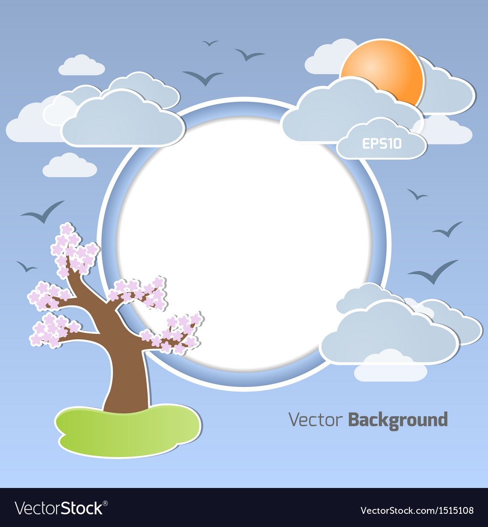 Spring round background Royalty Free Vector Image
