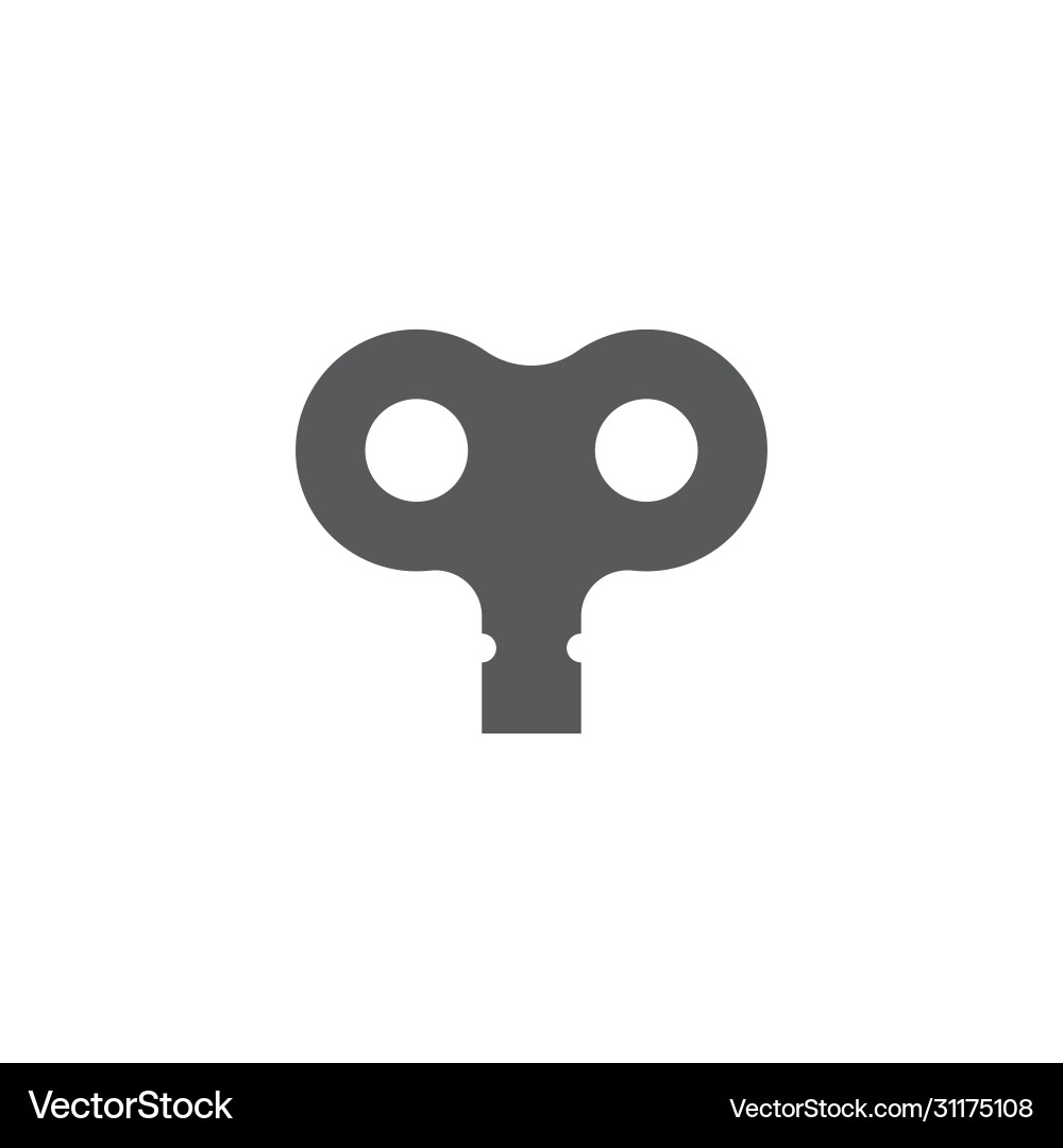 Wind up key icon symbol lock isolated on white Vector Image