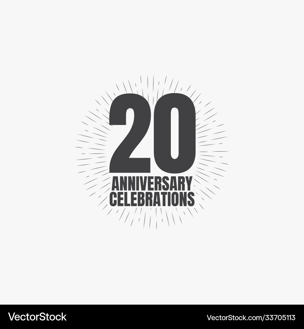 20 years anniversary celebrations template design Vector Image