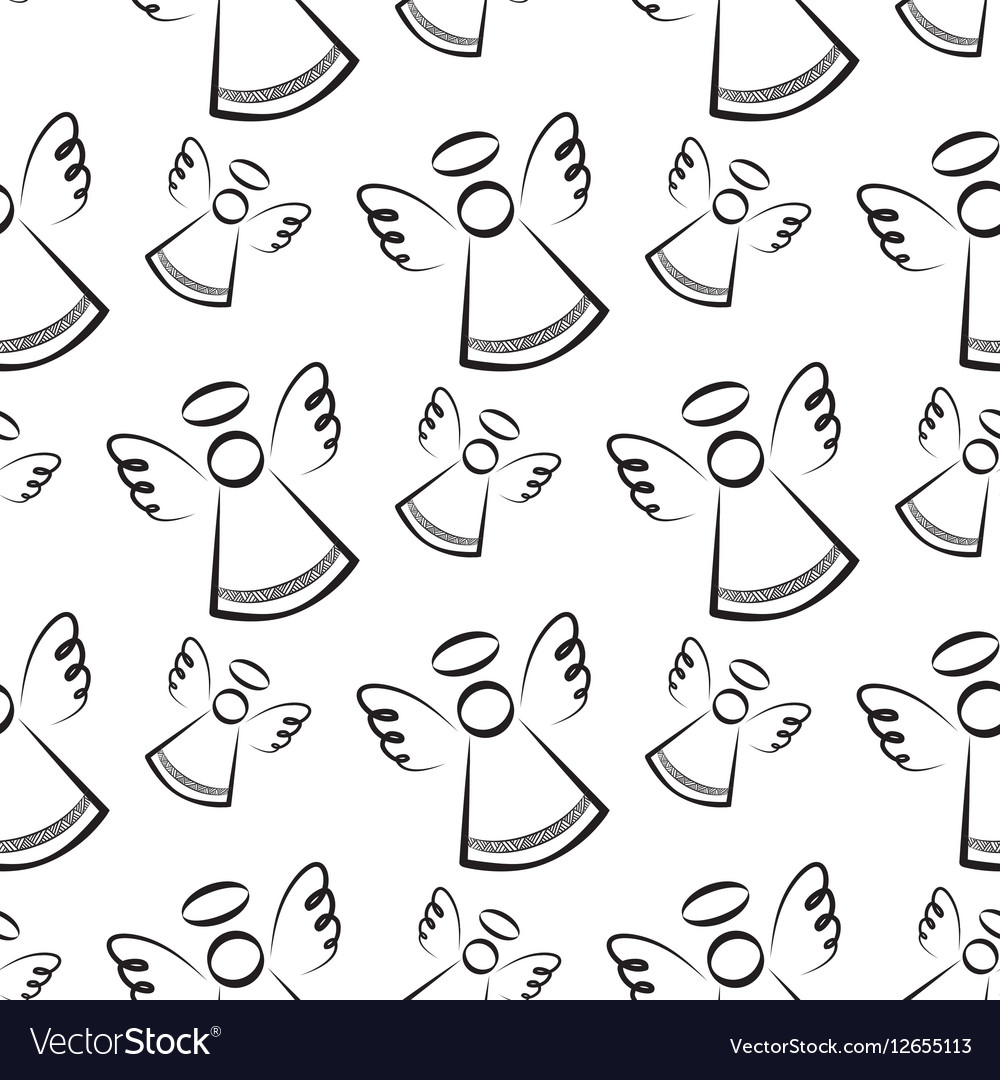 Angels seamless pattern Royalty Free Vector Image