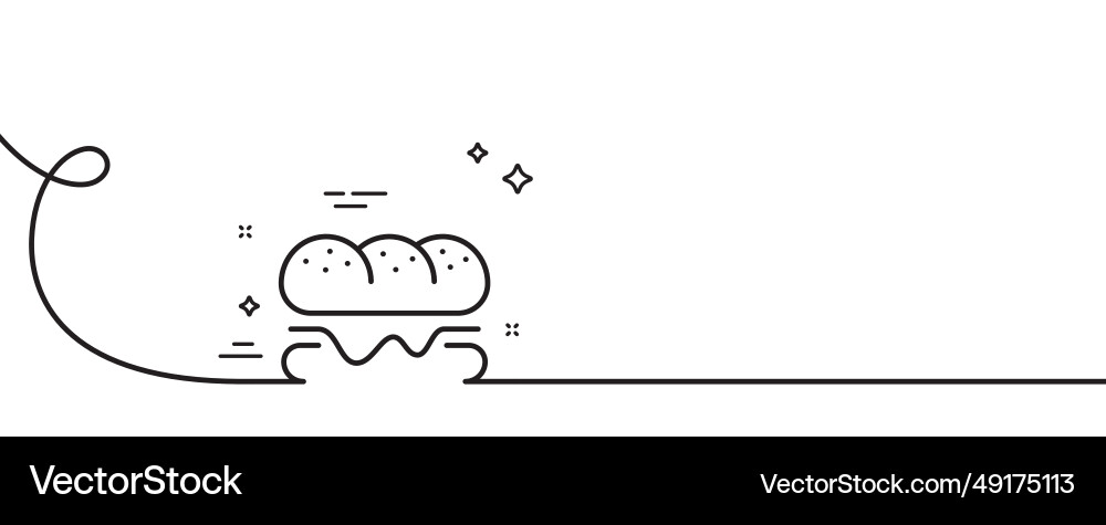 Burger line icon fast food sign continuous Vector Image