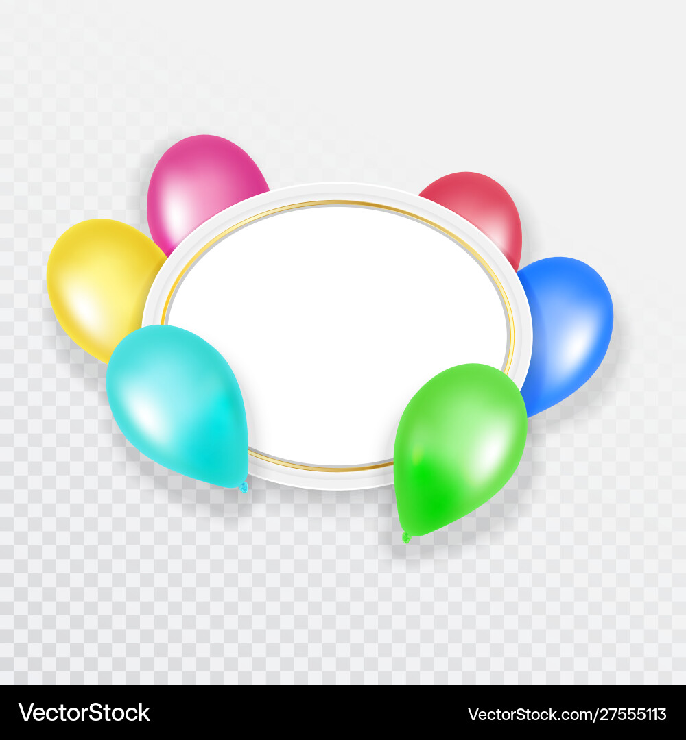 Colorful balloons with a banner for text Vector Image