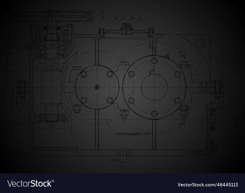 Dark abstract engineering drawing Royalty Free Vector Image