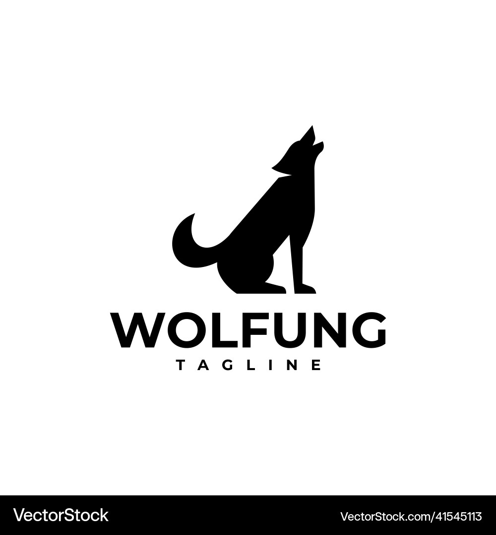 Graphic template of wolf side silhouette logo Vector Image