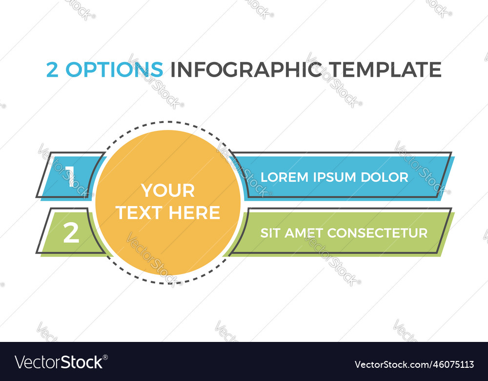 Infographic template with 2 steps Royalty Free Vector Image