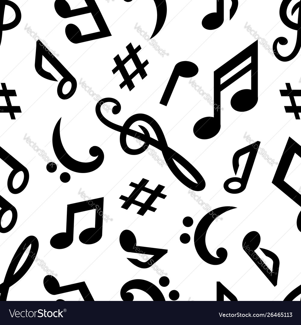 Music notes seamless pattern Royalty Free Vector Image